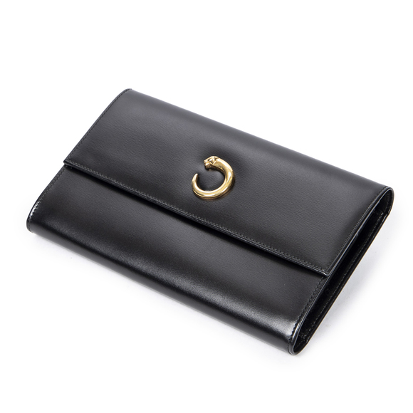 Cartier | Bags | Cartier Long Panthere Trifold Wallet In Black Smooth ...